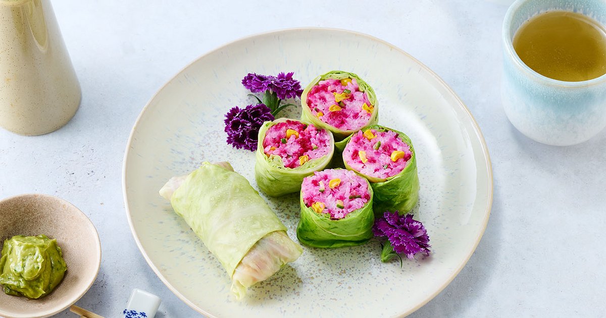 Rollitos de sushi vegano envueltos en col | Receta | Kikkoman